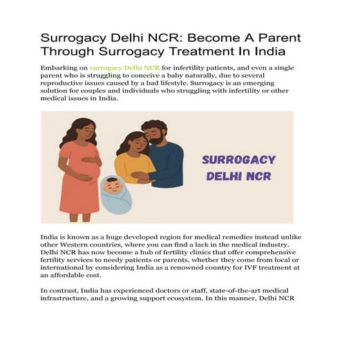 Surrogacy Delhi NCR_ Become A Parent Through Surrogacy Treatment In ...