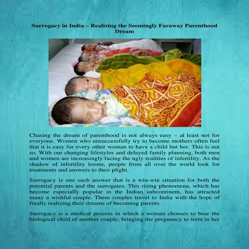 Surrogacy in india | PDF | Pregnancy | Reproductive Health