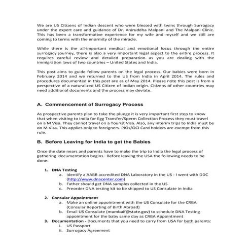 Surrogacy Checklist for US citizens | PDF