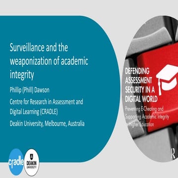 Surveillance and the weaponisation of academic integrity | PPT