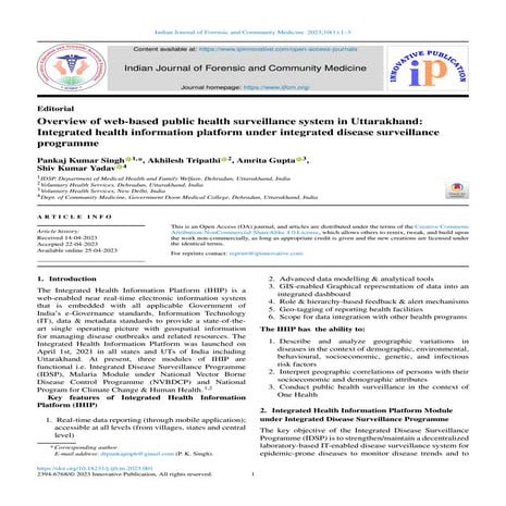 Integrated Health Information Platform (IHIP) | PPTX