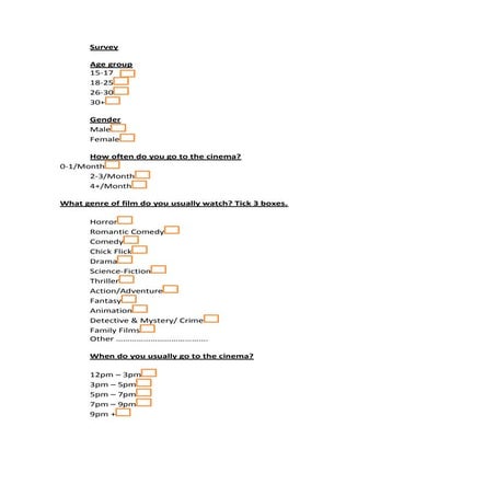 Film Questionnaire | DOCX