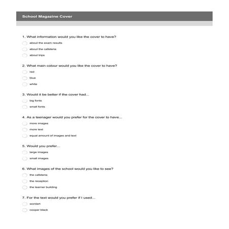 Survey For School Magazine Cover | PDF