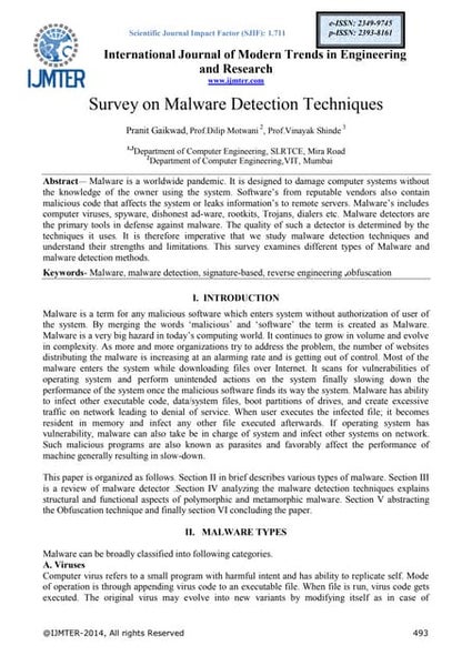 Malware Detection and Classification Malware Detection and Classification