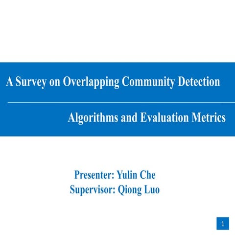 Overlapping Community Detection Survey Pdf