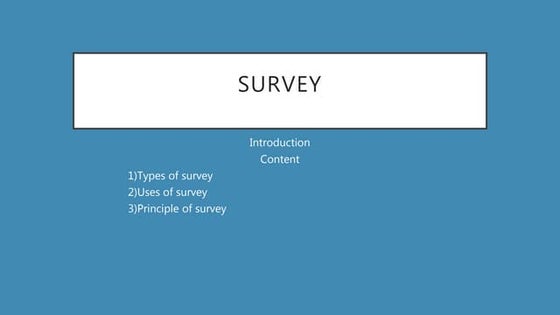 Introduction to surveying(binju) | PPT