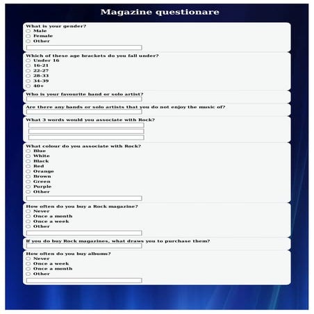 Questionnaire | DOCX