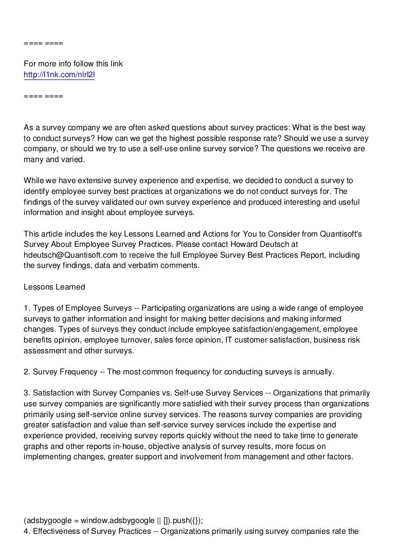 Survey best practices 11 lessons learned - conduct expert surveys