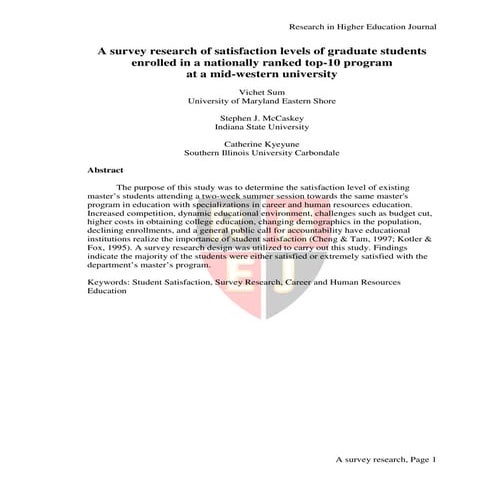 survey design sample article.pdf | Postgraduate Education | College ...