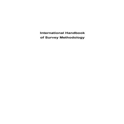 Handbook of Survey Methodology | PDF