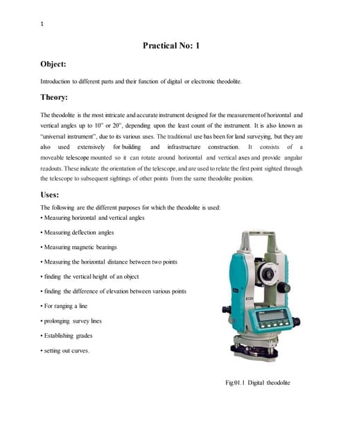 Measuring of Horizontal angle Practical Part | PDF | Geology | Science