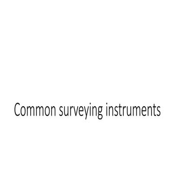 Conventional and modern surveying instruments | PPTX