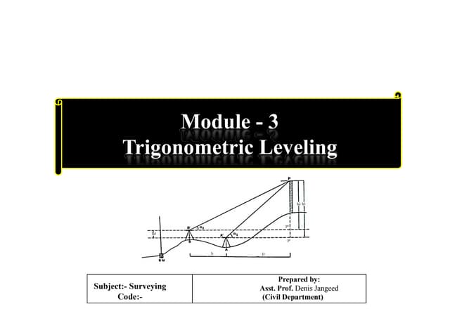 Trigonometric Levelling Practical Part | PDF