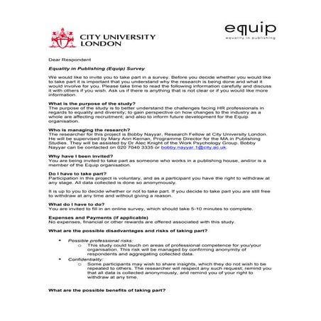 Survey letter ethics | PDF