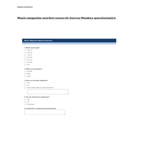 Survey monkey questionnaire | DOCX