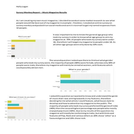Survey monkey report | DOCX | Music | Entertainment
