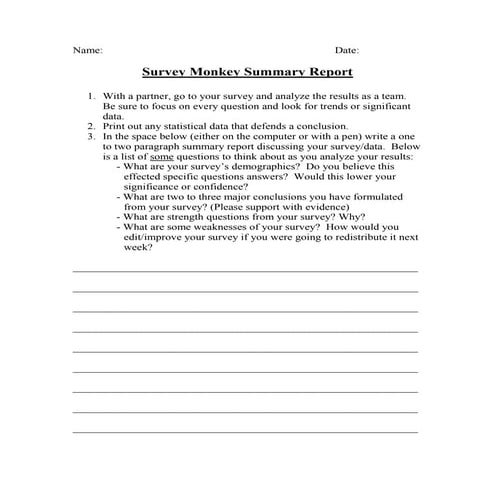 Survey monkey sum report | PDF