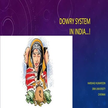 Survey of dowry system in india | PPTX