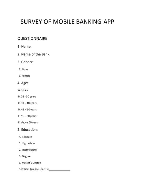 Survey questionnaire regarding usage and benefits of e | DOCX