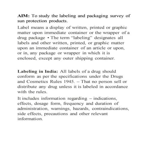 Survey of sun protection labeling | DOCX