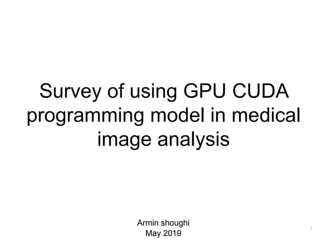 Survey Of Using Gpu Cuda Programming Model Ppt 7061