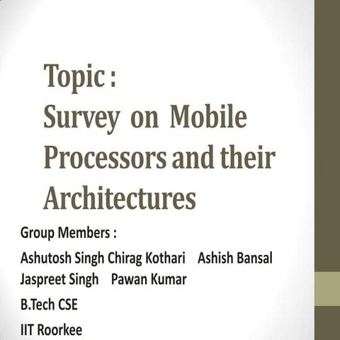 Survey on Mobile Processors | PPT