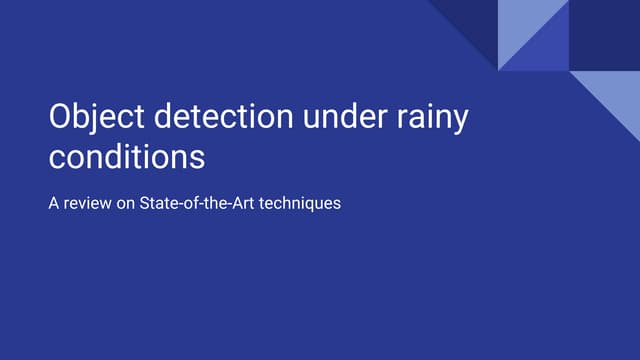 Survey On Object Detection Techniques Pptx Artificial Intelligence