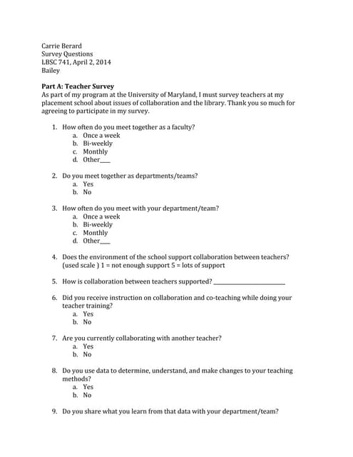 Survey questions fcps | PDF