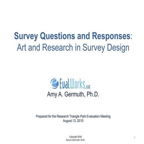 Improving Survey Questions and Responses | PPT