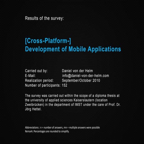 Survey results: [Cross-Platform-] Development of Mobile Applications | PPT