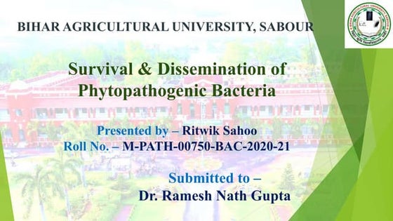 Survival and dispersal of important plant pathogen | PPT