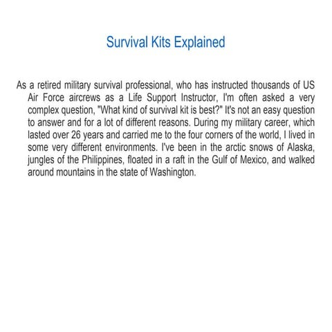 Survival kits explained | PPT