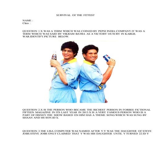 Survival of the fittest | DOCX