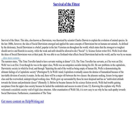 Survival Of The Fittest | PDF