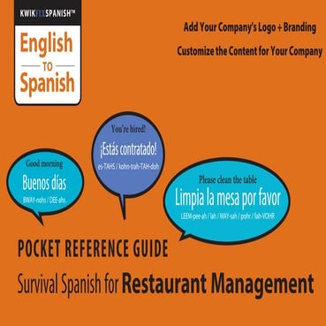 'Survival Spanish' Restaurant Booklet 2020 | PPT