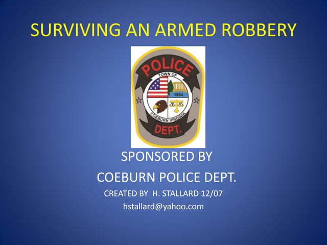 Armed Robbery - Prevention & Recovery | PPTX