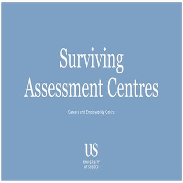 Surviving Assessment Centres | PPT