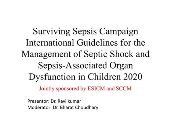 Sepsis and septic shock guidelines 2021. part 1 | PPTX