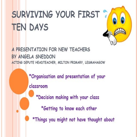 Surviving your first ten days as a new teacher | PPT