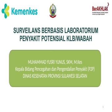 surveilans kesehatan berbasis laboratorium | PPTX