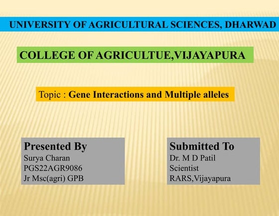 Gene interaction | PPTX | Genetics | Science