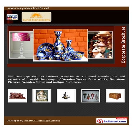 Surya Handicrafts, India, Jaipur, Wooden Works | PDF