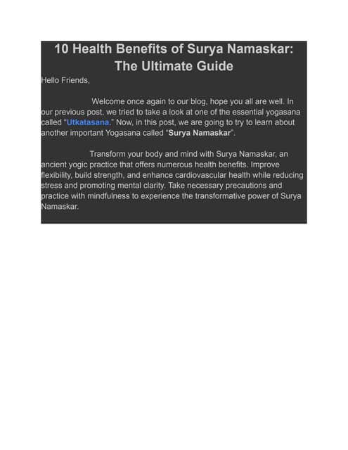 12 Asanas of Surya Namaskar with Images.pptx | Fitness and Exercise ...