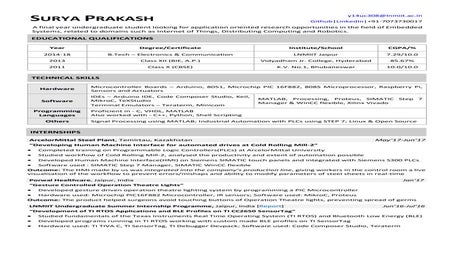 Fresher_IIT Kgp-CV | PDF