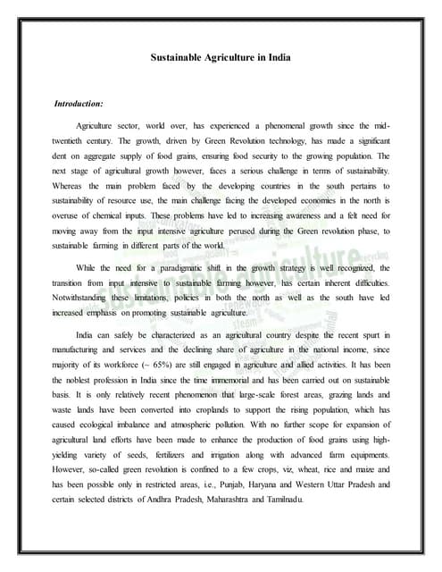 Method of non conventional farming systems | DOCX | Agriculture ...