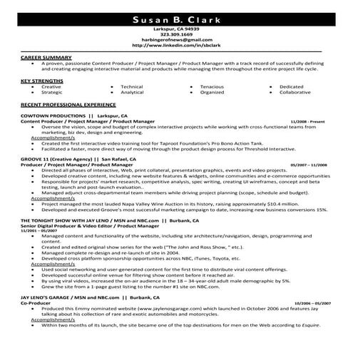 Resume for Susan B Clark | PDF