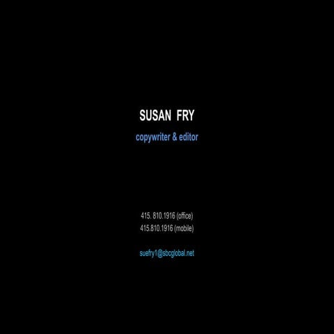 Susan Fry Portfolio | PPTX