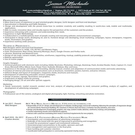 Susan machado resume | PDF