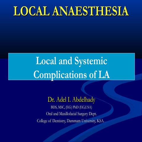 Complications of local anesthesia | PPTX