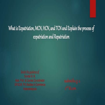 Expatriation, MCN, HCN, and TCN and Explain the process of expatriation ...